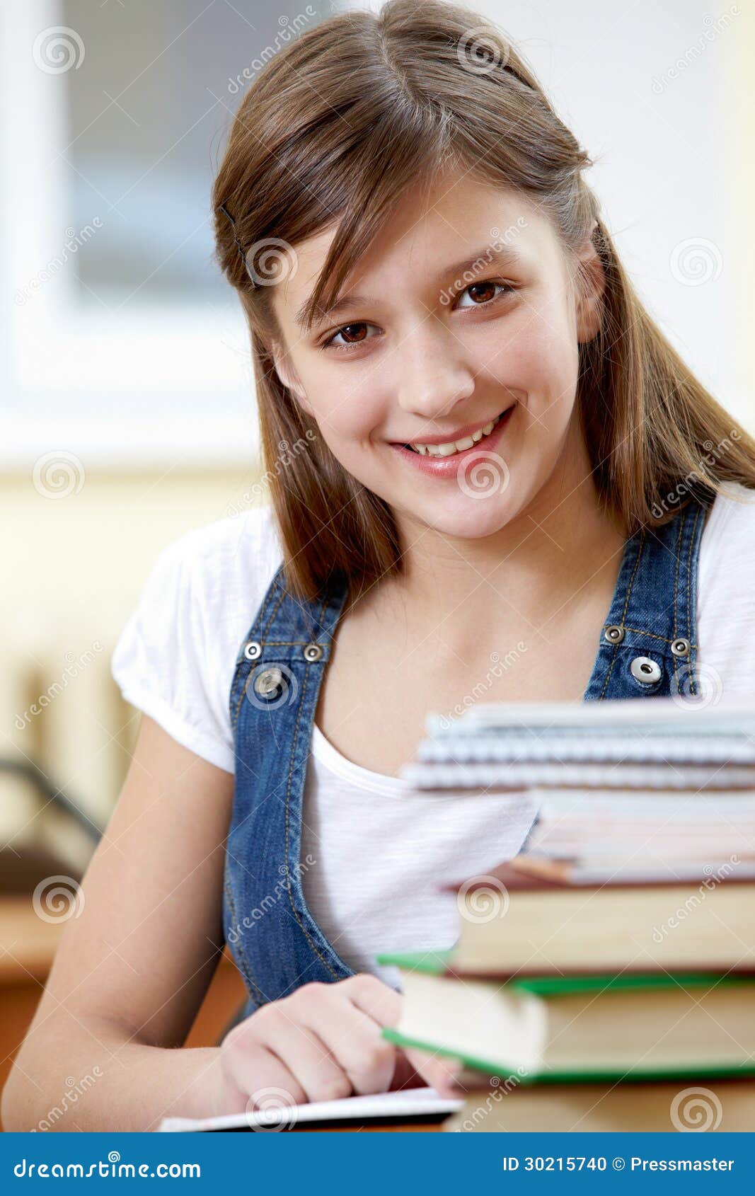 Smart girl stock photo. Image of glance, expression, copybook - 30215740