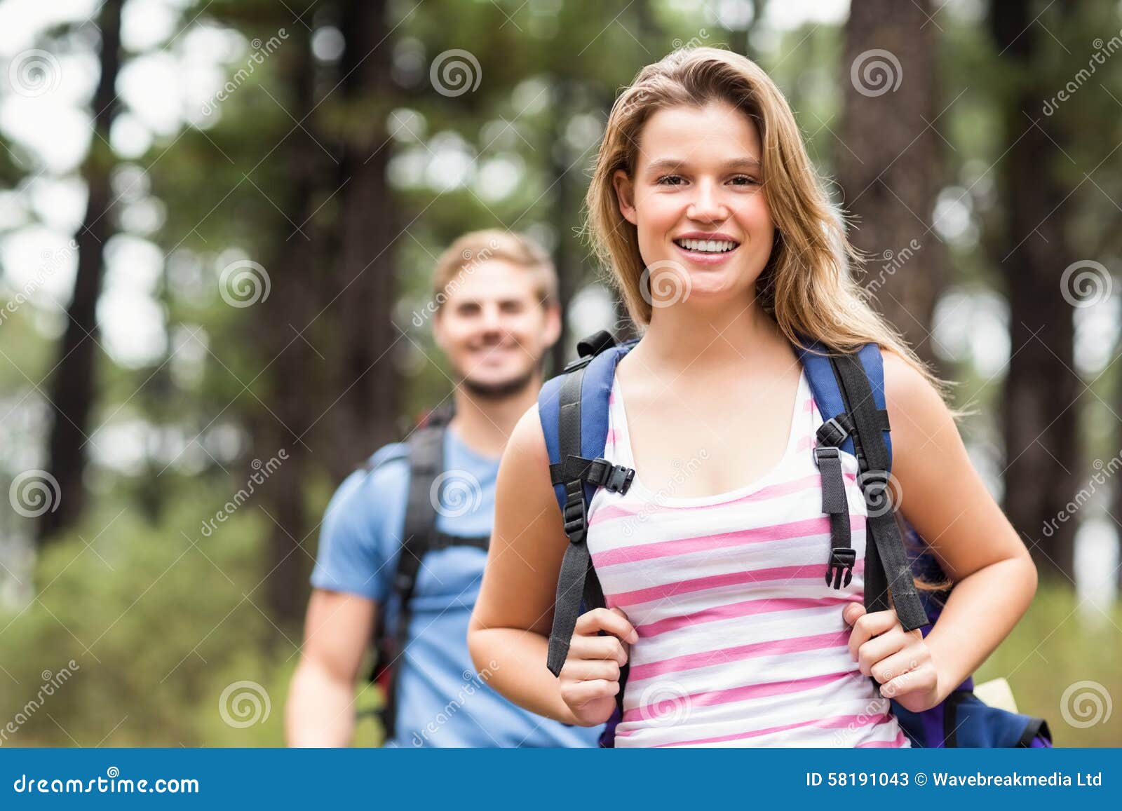 Portrait of a pretty hiker stock image. Image of exploration - 58191043