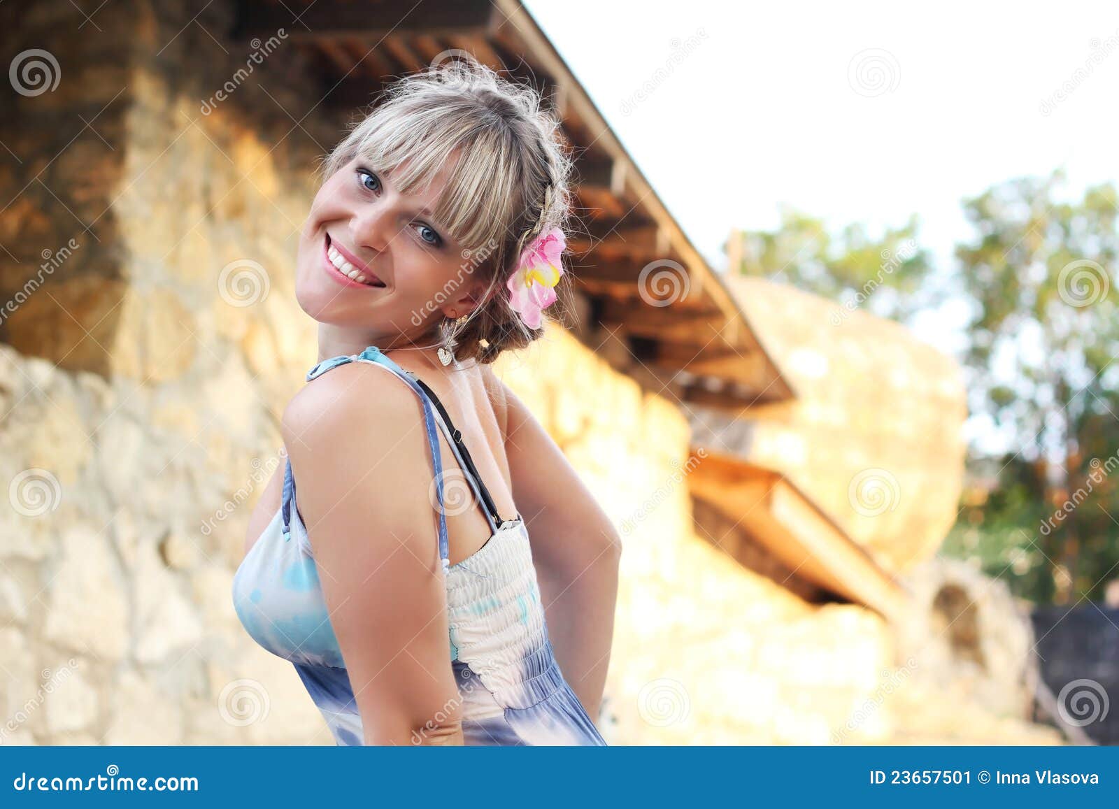 Portrait of Pretty Lady in Spring Stock Image - Image of hair, nature ...