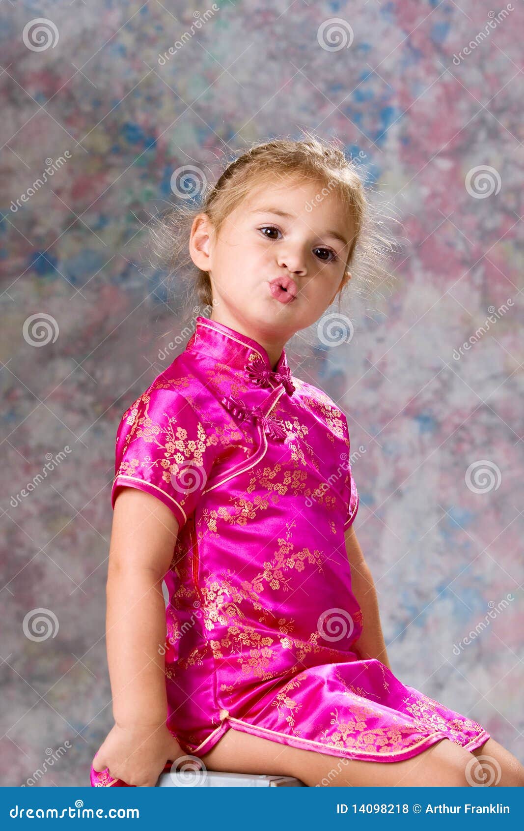 Portrait Of Pretty Little Girl Stock Photo - Image of enjoy, isolated ...