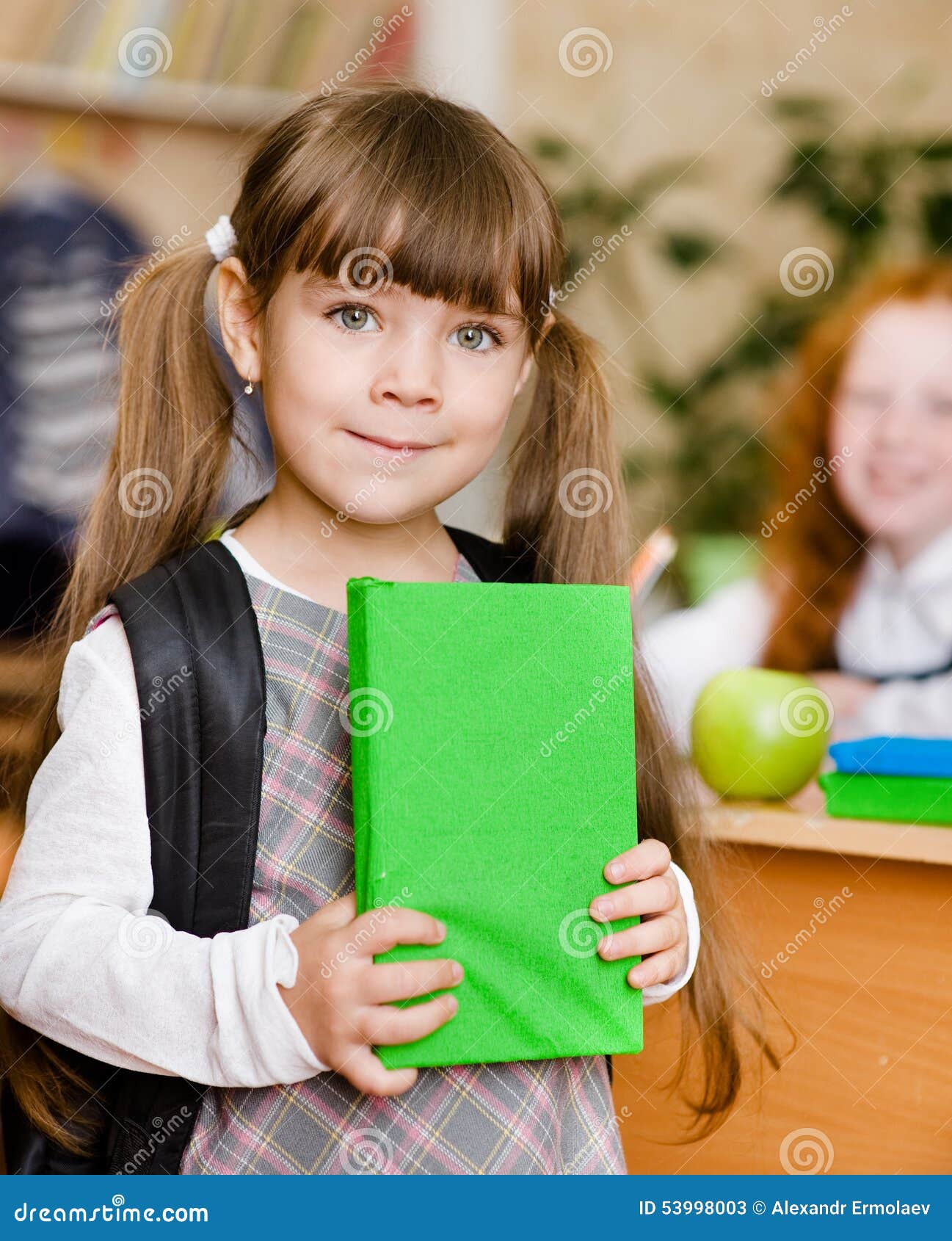 Portrait of Pretty Preschool Girl with Backpack Stock Image - Image of ...