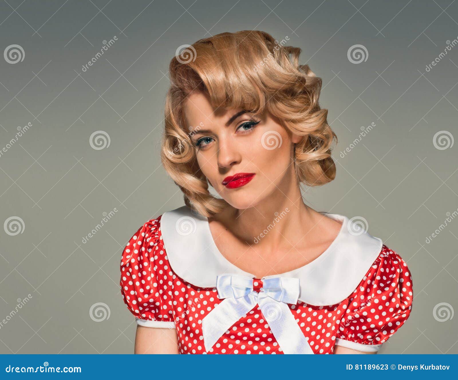 Portrait of Pretty Retro Girl Stock Image - Image of seductive ...