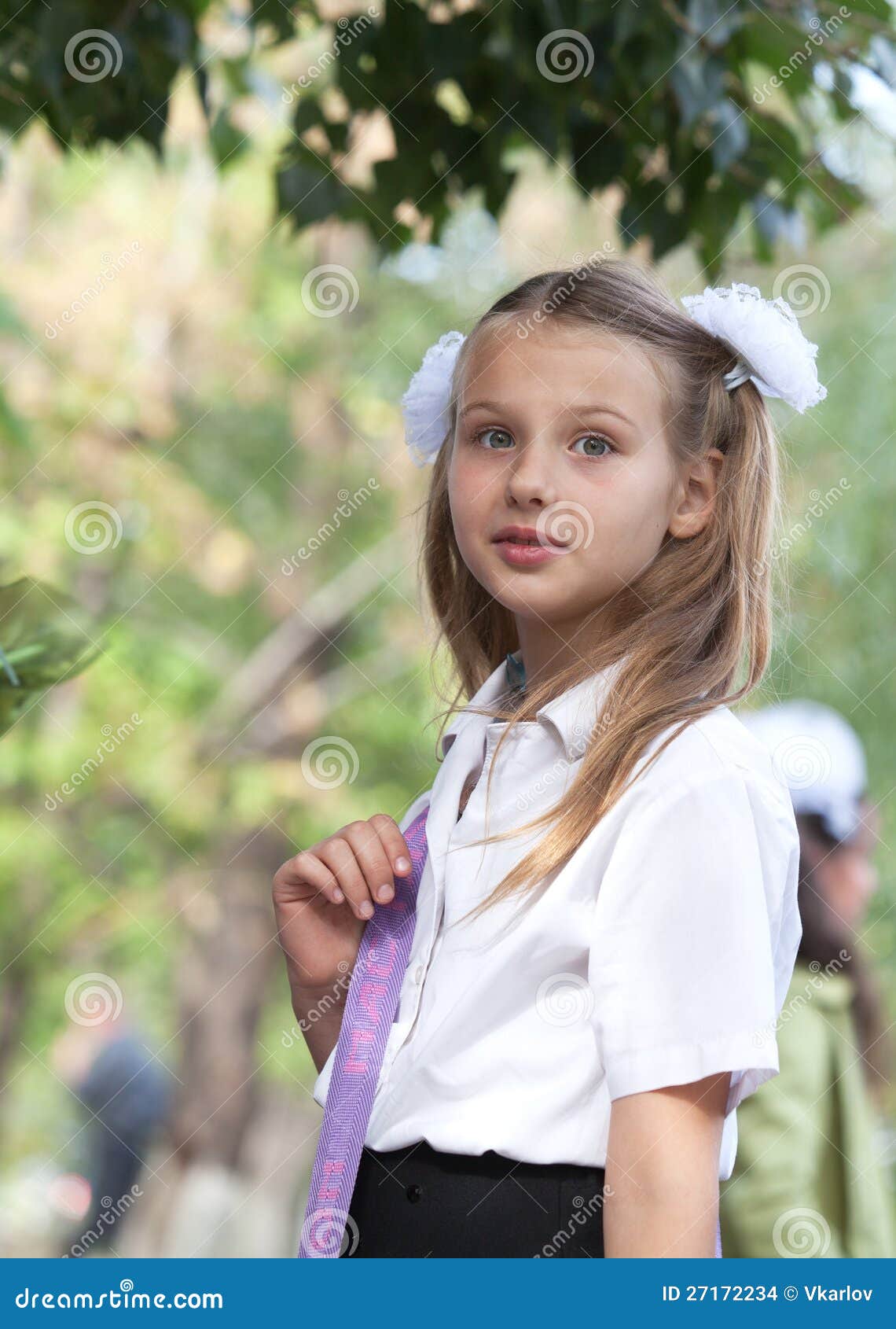 Portrait of a Pretty Schoolgirl Stock Photo - Image of child, happiness ...