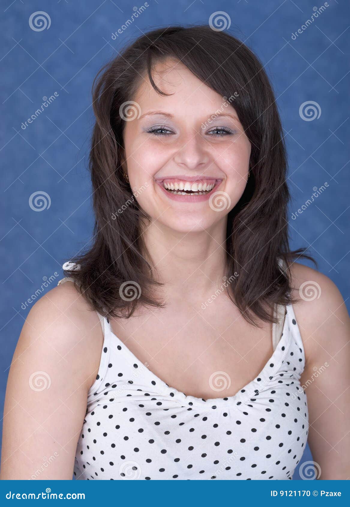 Portrait Pretty Smiling Young Lady Stock Photo - Image of attractive ...
