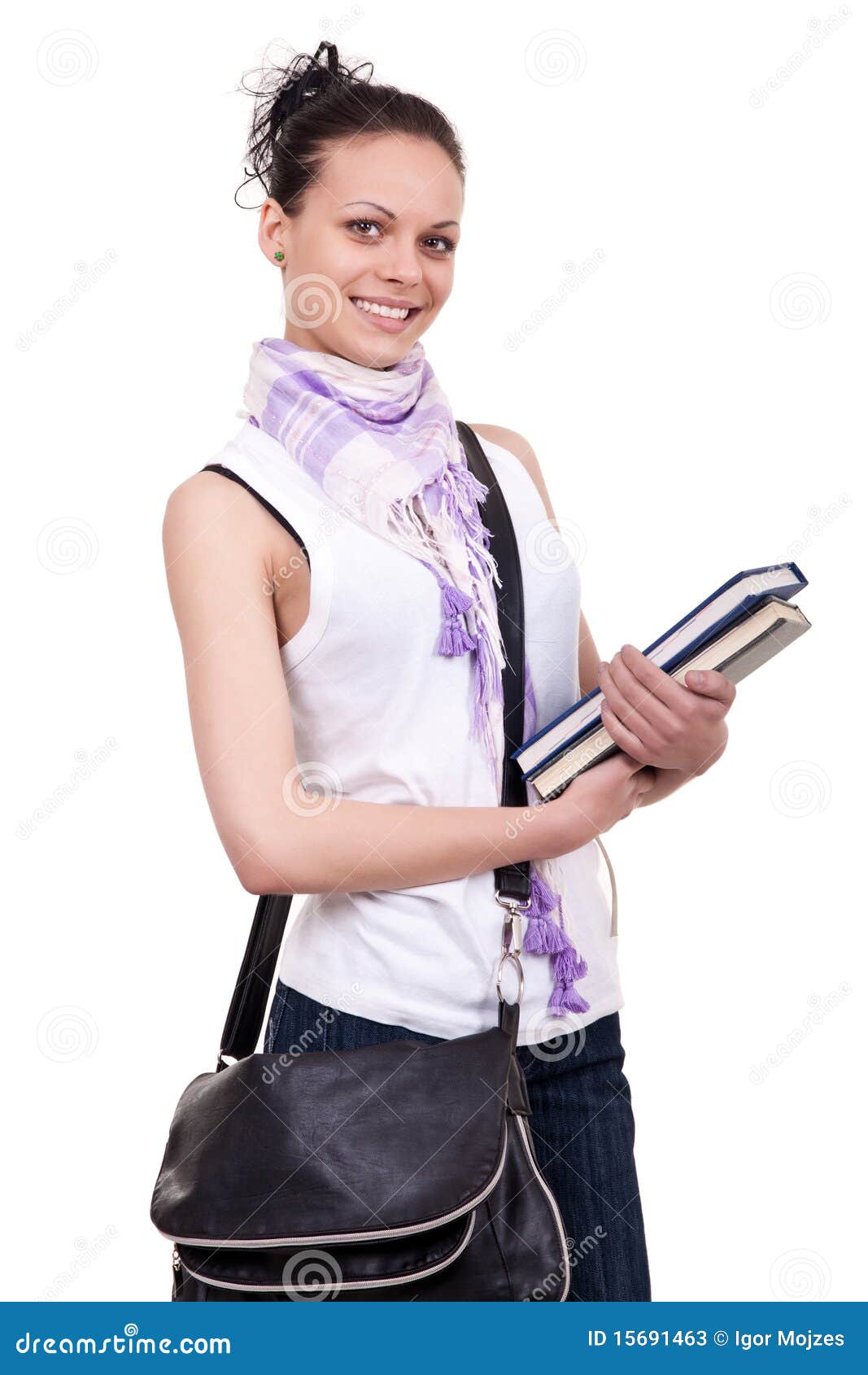 Portrait of a Pretty Student Stock Image - Image of cheerful, cute ...