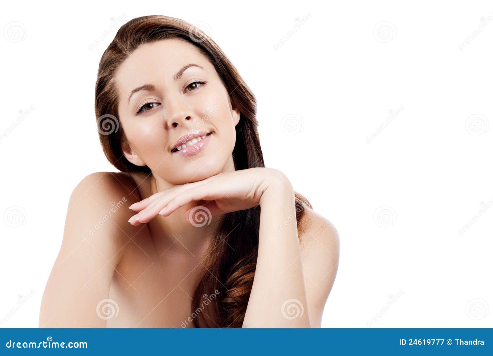Portrait of a Pretty Woman with a Smile Stock Image - Image of hair ...