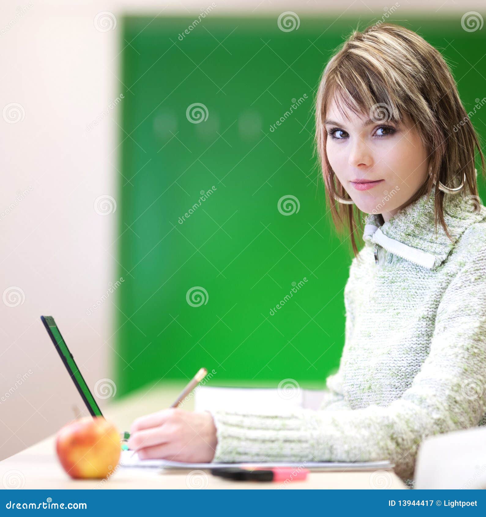 Portrait of a Pretty Young Blonde College Student Stock Image - Image ...