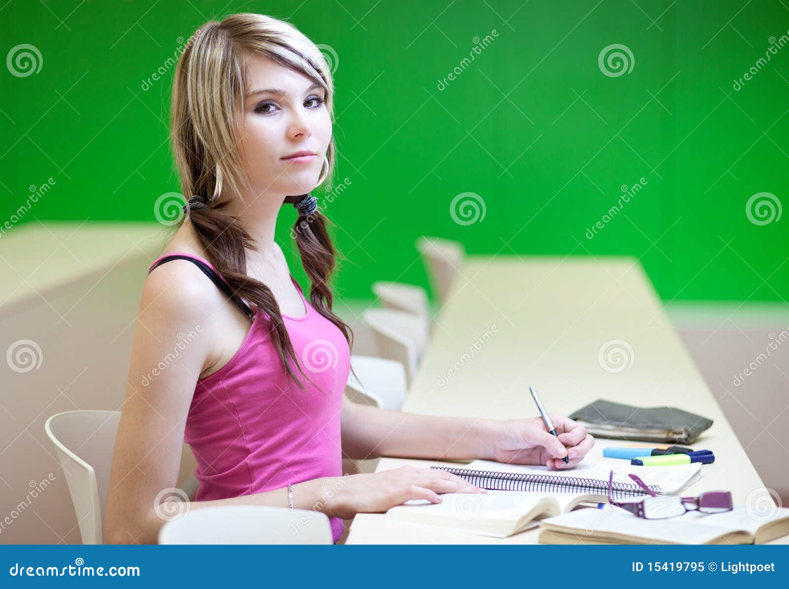 Portrait of a Pretty Young College Student Stock Image - Image of ...