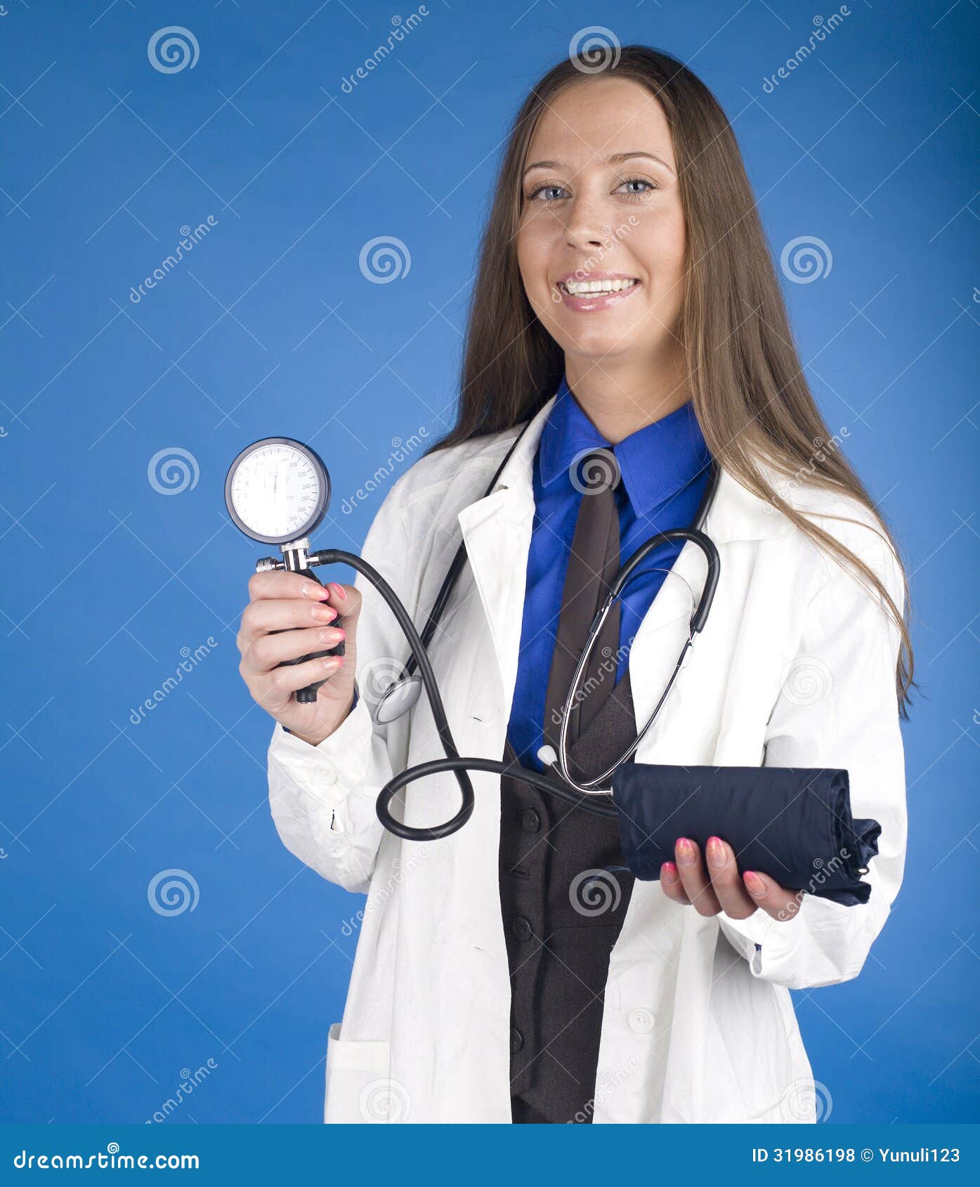 Portrait of Pretty Young Doctor with Stethoscope Stock Photo - Image of ...
