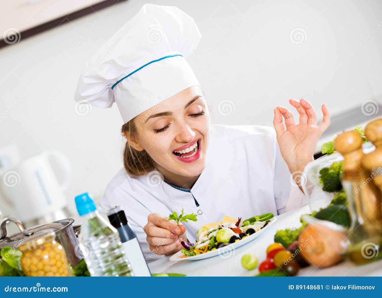 Portrait of Professional Chef with Vegetables Stock Image - Image of ...