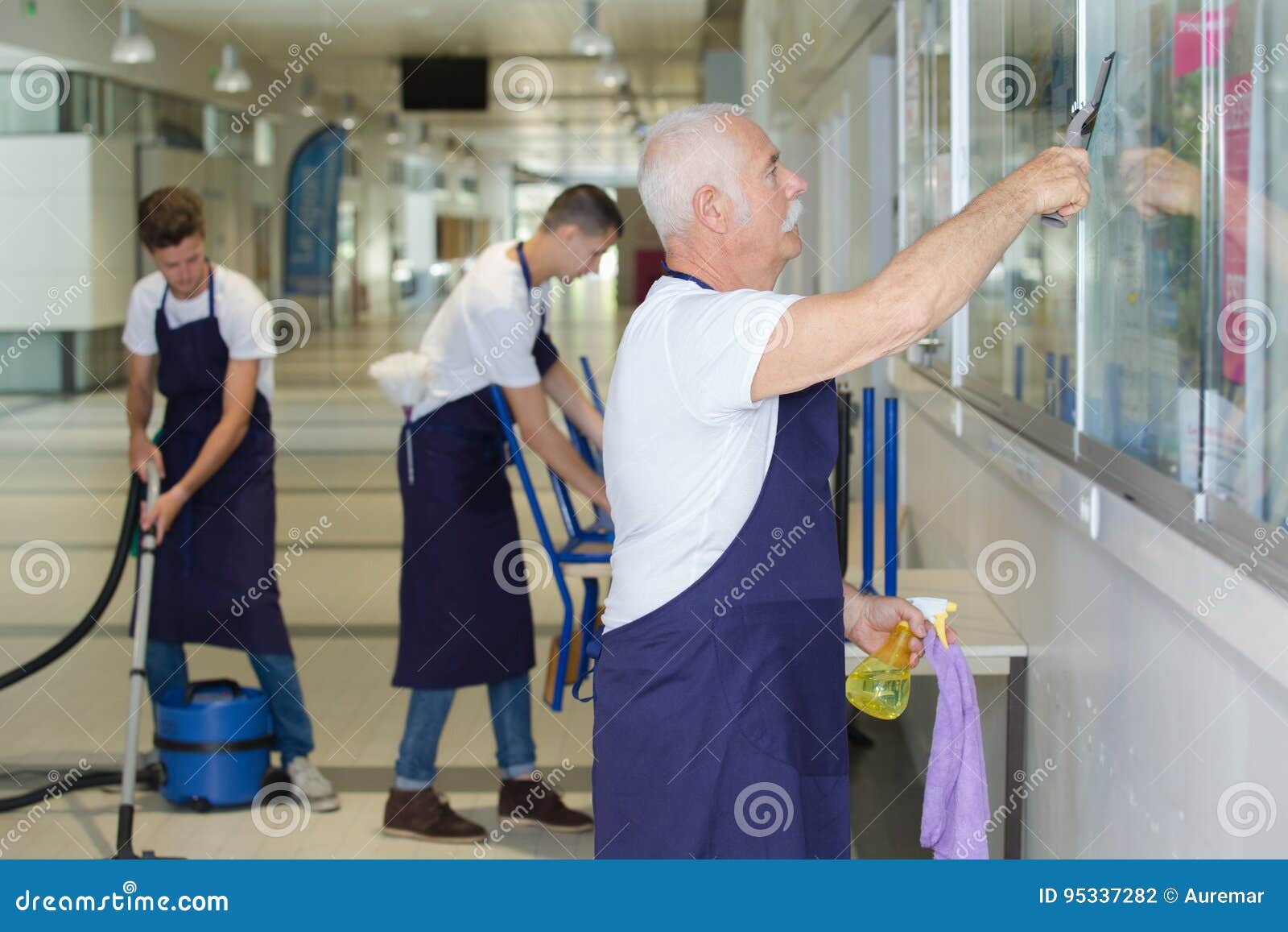 Portrait Professional Cleaners Team at Work Stock Photo - Image of ...
