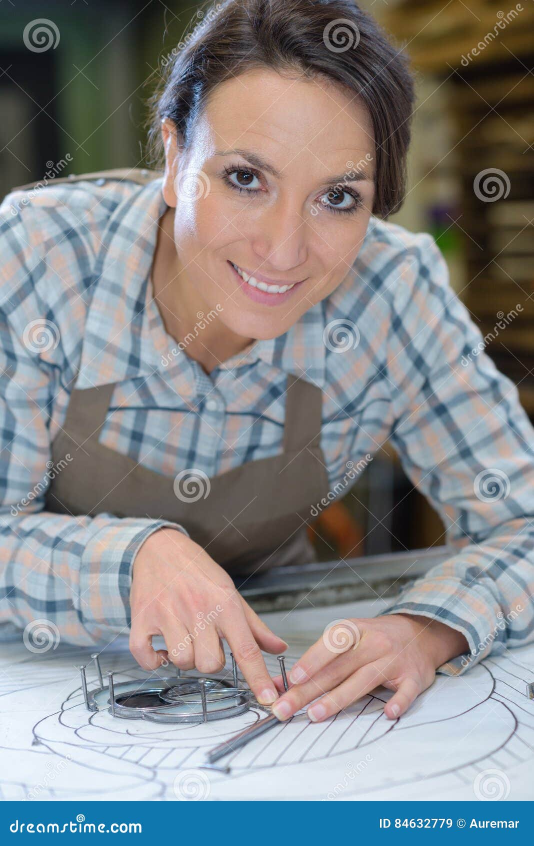 Portrait Professional Craft Worker Stock Image - Image of plaid, smile ...