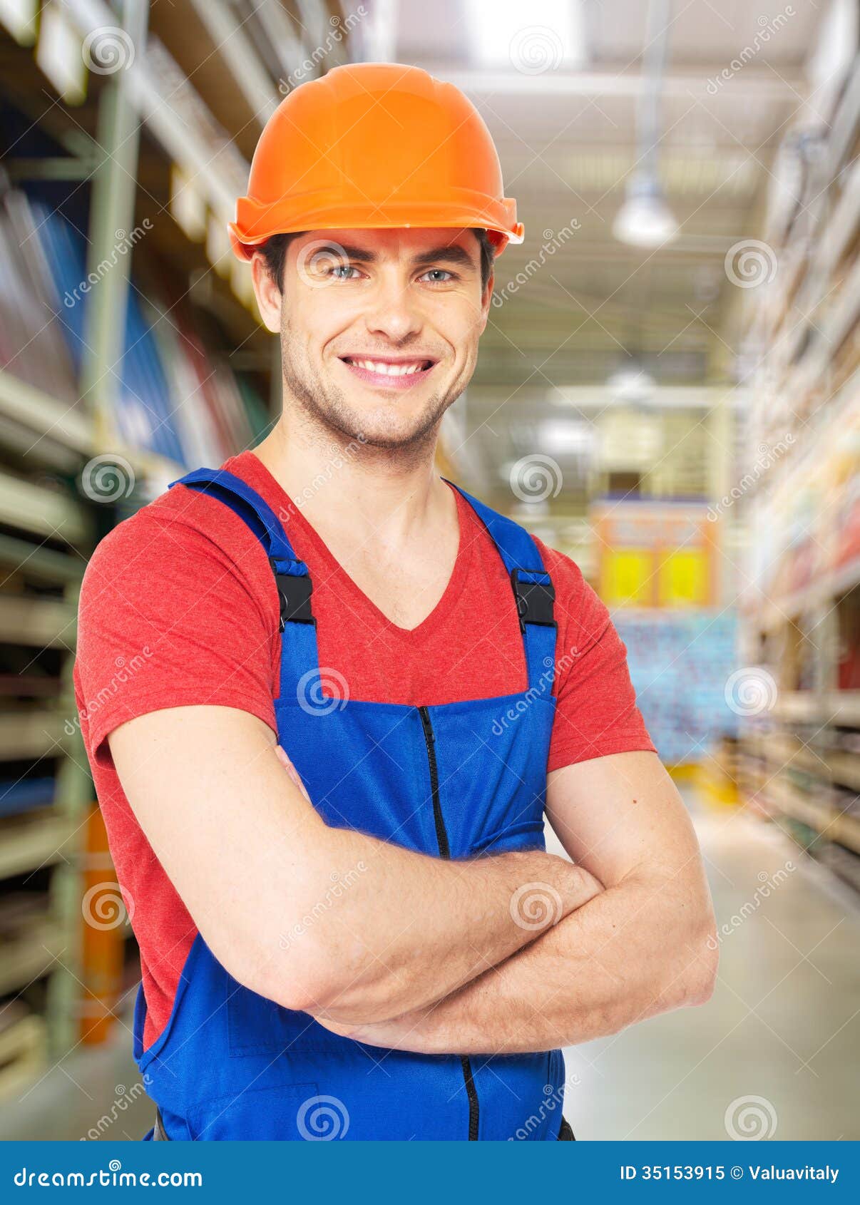 Portrait of the Professional Handyman at Store Stock Image - Image of ...