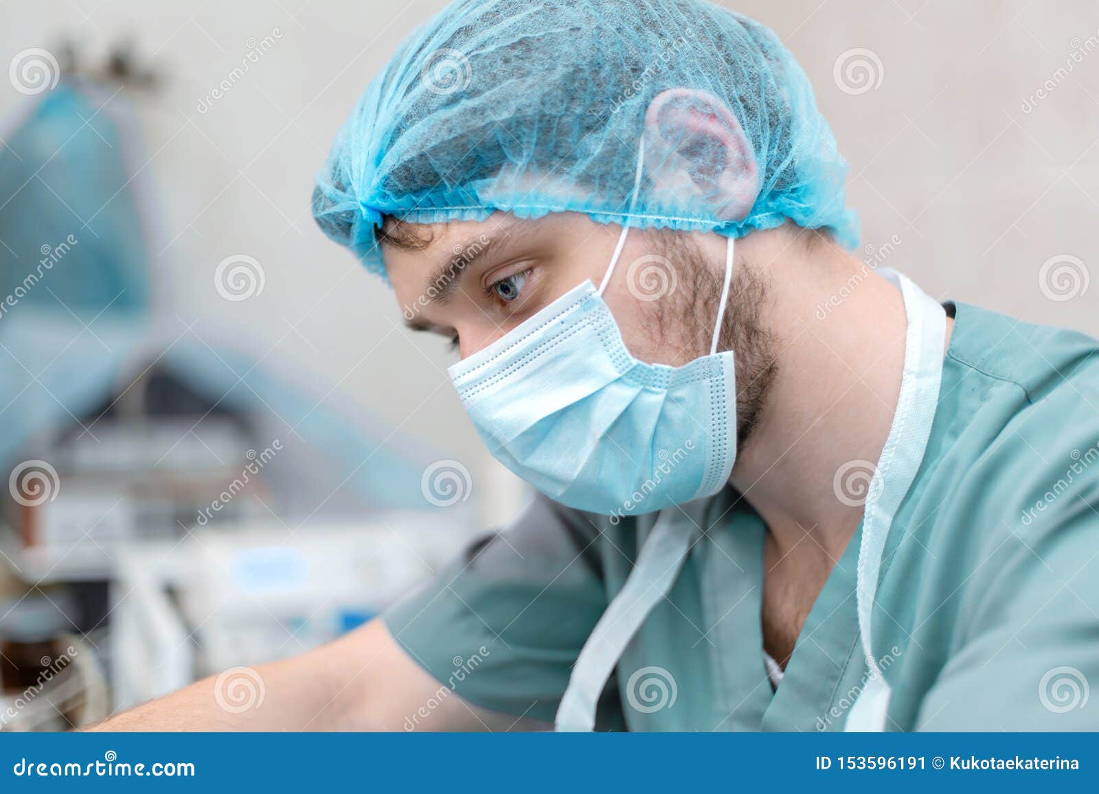 Portrait of Professional Surgeon Focused on Working Process Stock Image ...