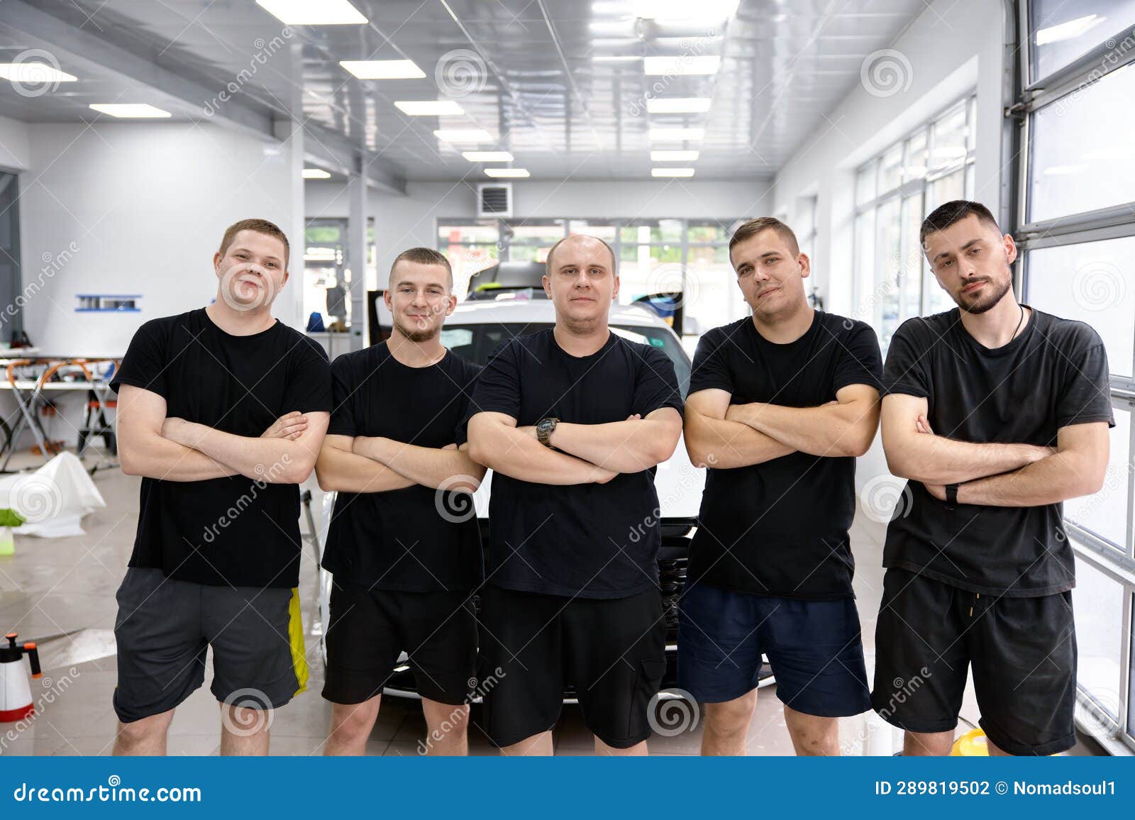 Portrait of Professional Team of Auto Service Workers Stock Photo ...