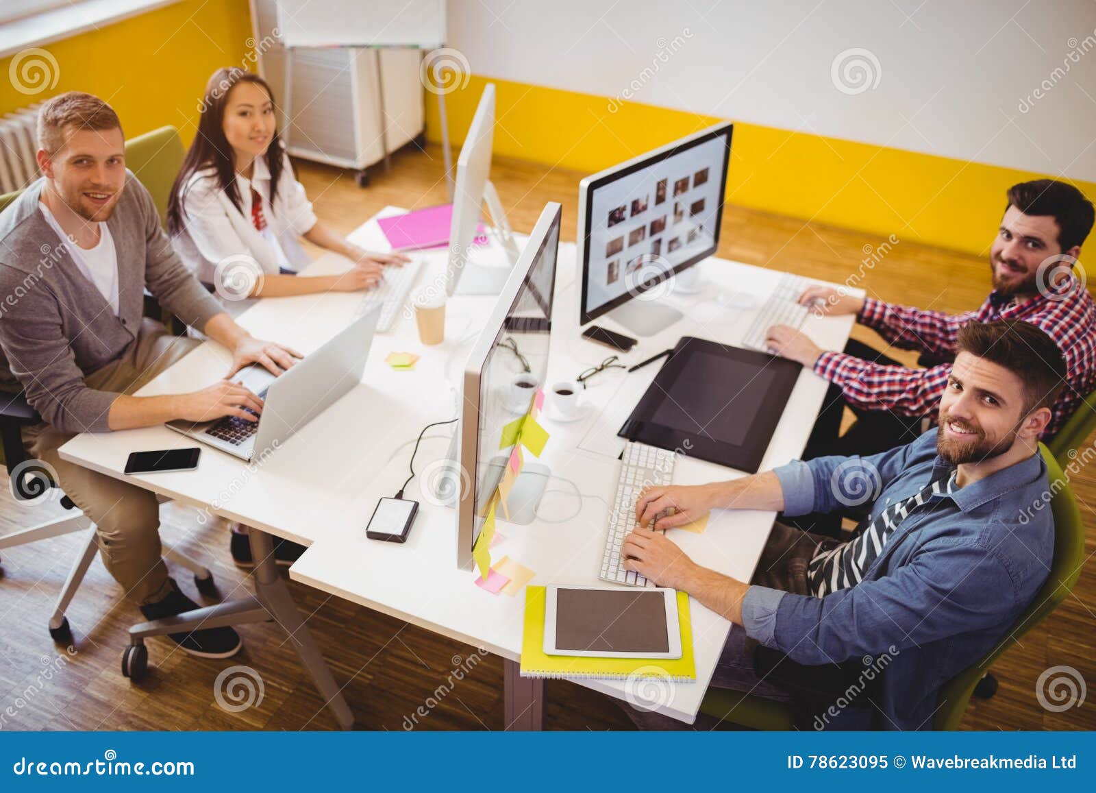 Portrait of Professionals Working at Creative Office Stock Image ...