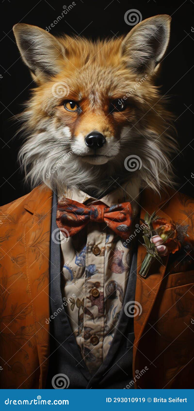 Portrait of Professor Fox at the Animals Academy Stock Illustration ...
