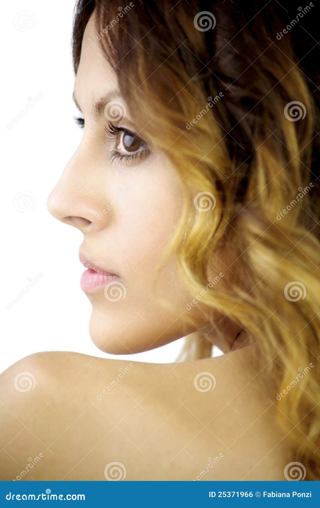 Portrait Profile Close Up of Beautiful Woman Stock Photo - Image of ...