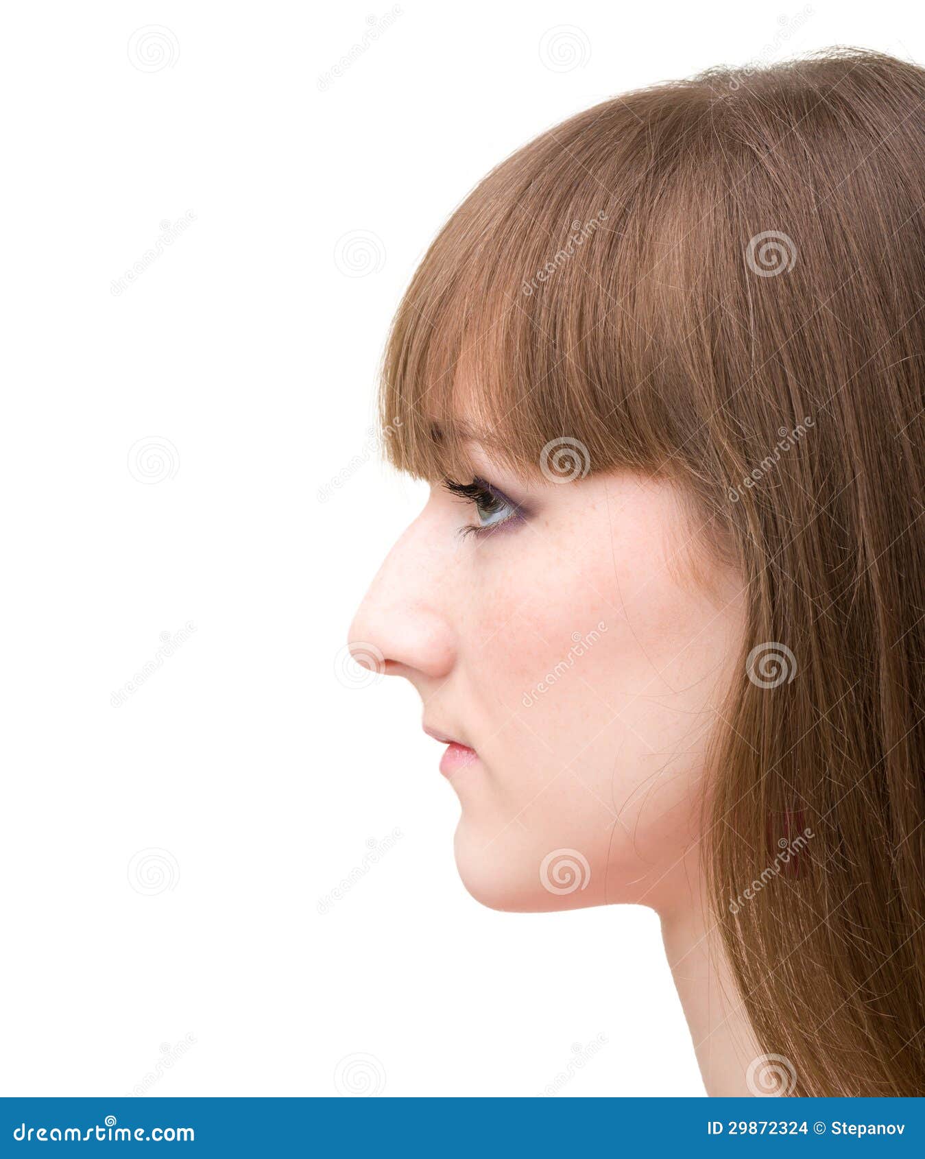 Profile of Young Beautiful Woman Stock Photo - Image of hairstyle, head ...