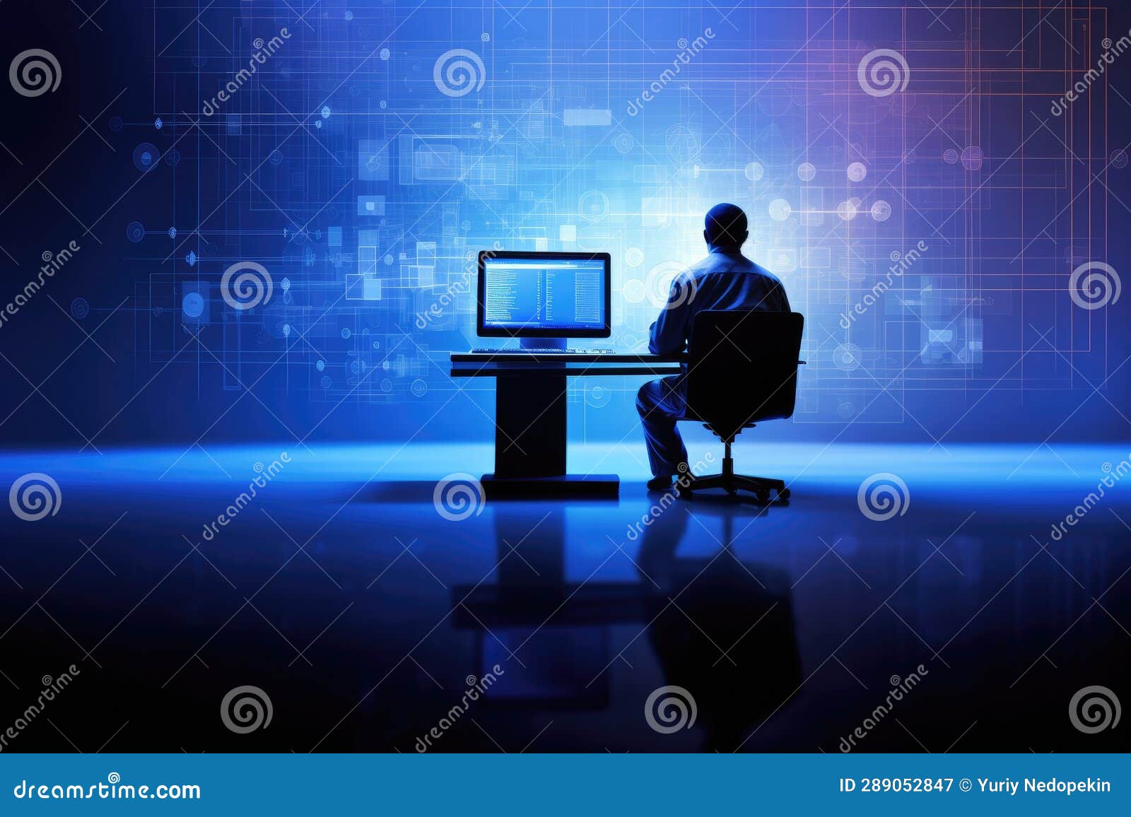Portrait of a Programmer in the Modern Computer World Stock Image ...