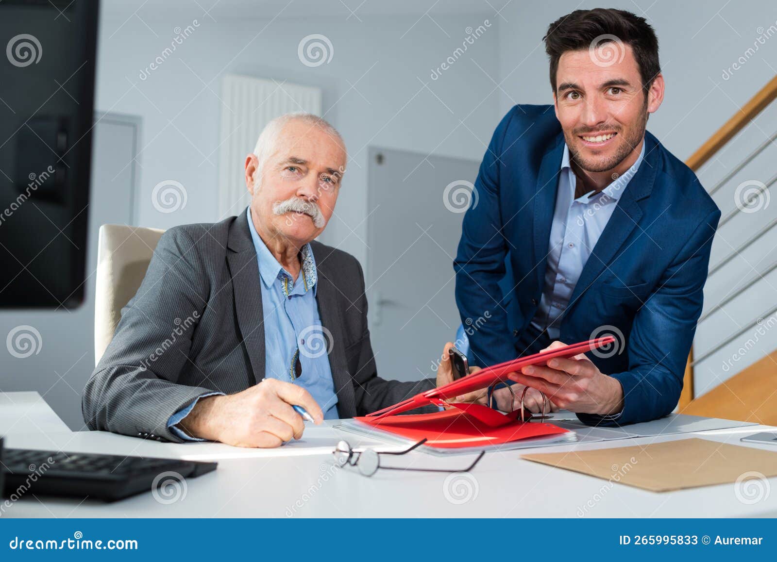 Portrait Project Manager Signing Plans Stock Image - Image of boss ...
