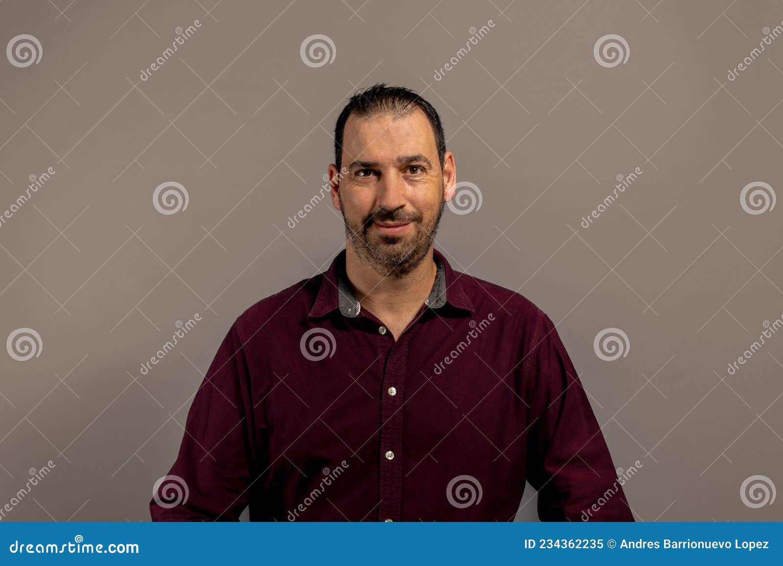 Portrait of Proud Mid Man Isolated on Grey Background Stock Image ...