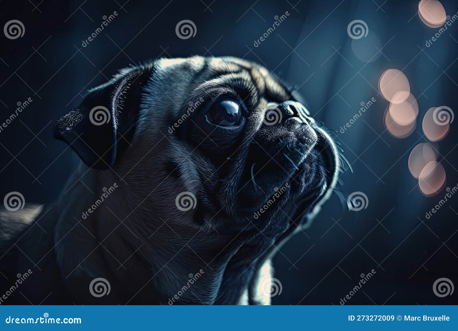 Portrait of a Pug Dog - AI Generated Stock Illustration - Illustration ...