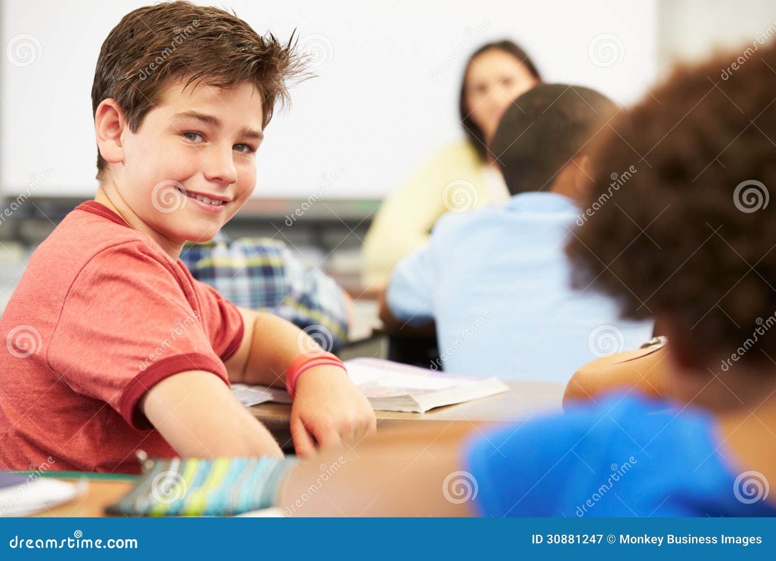 Portrait of Pupil in Class stock image. Image of looking - 30881247