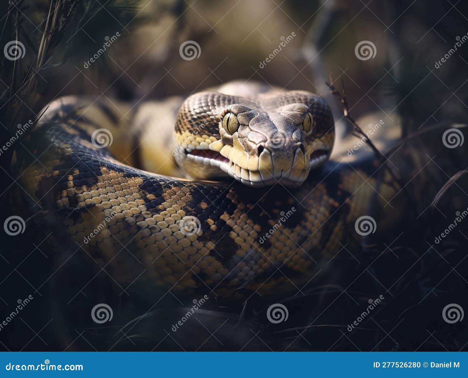 Portrait of a Python (Reticulated Python) in the Forest Stock ...