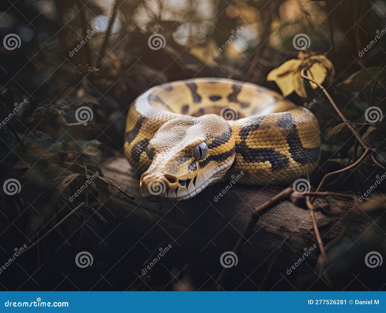 Portrait of a Python (Reticulated Python) in the Forest Stock ...