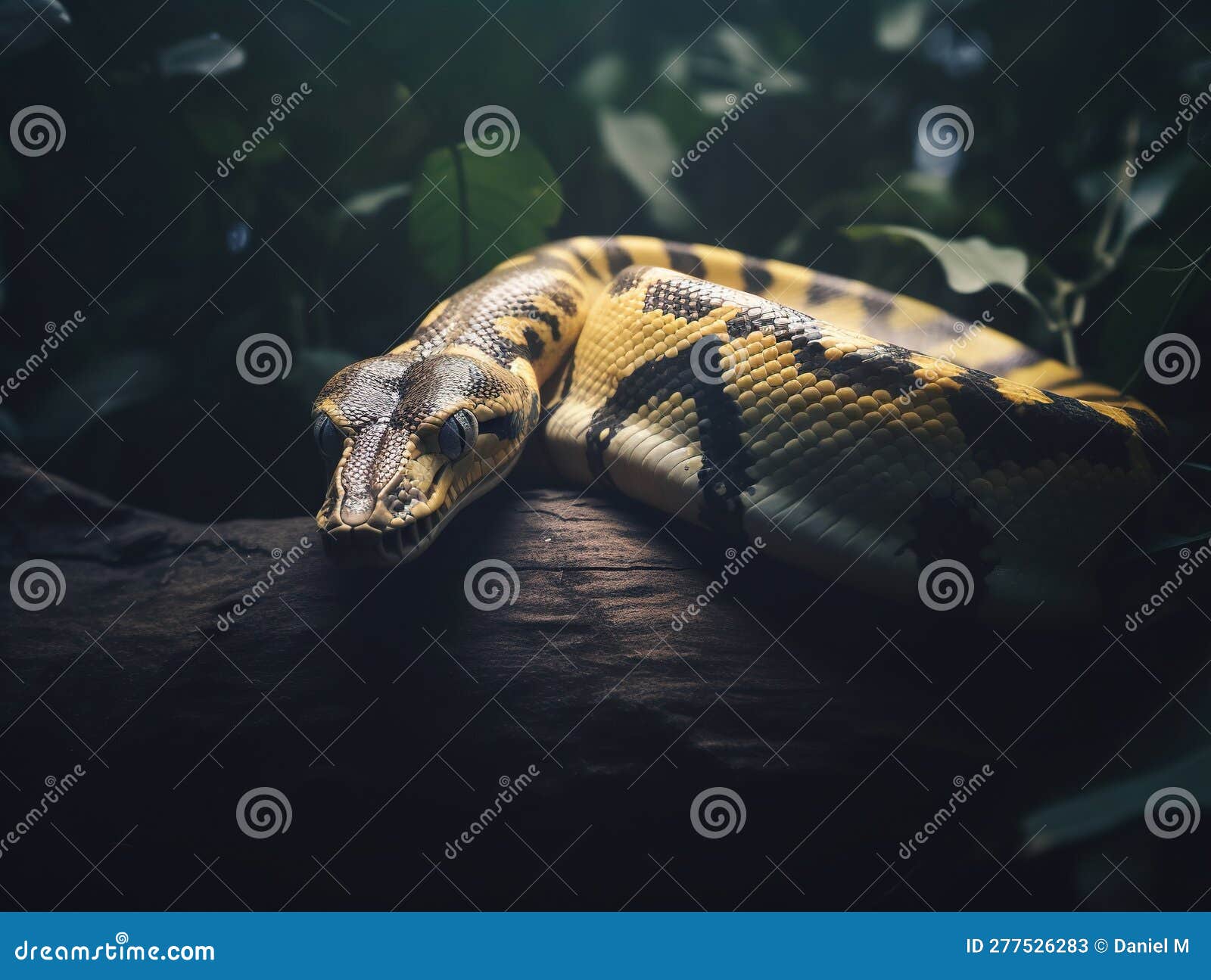 Portrait of a Python (Reticulated Python) in the Forest Stock ...