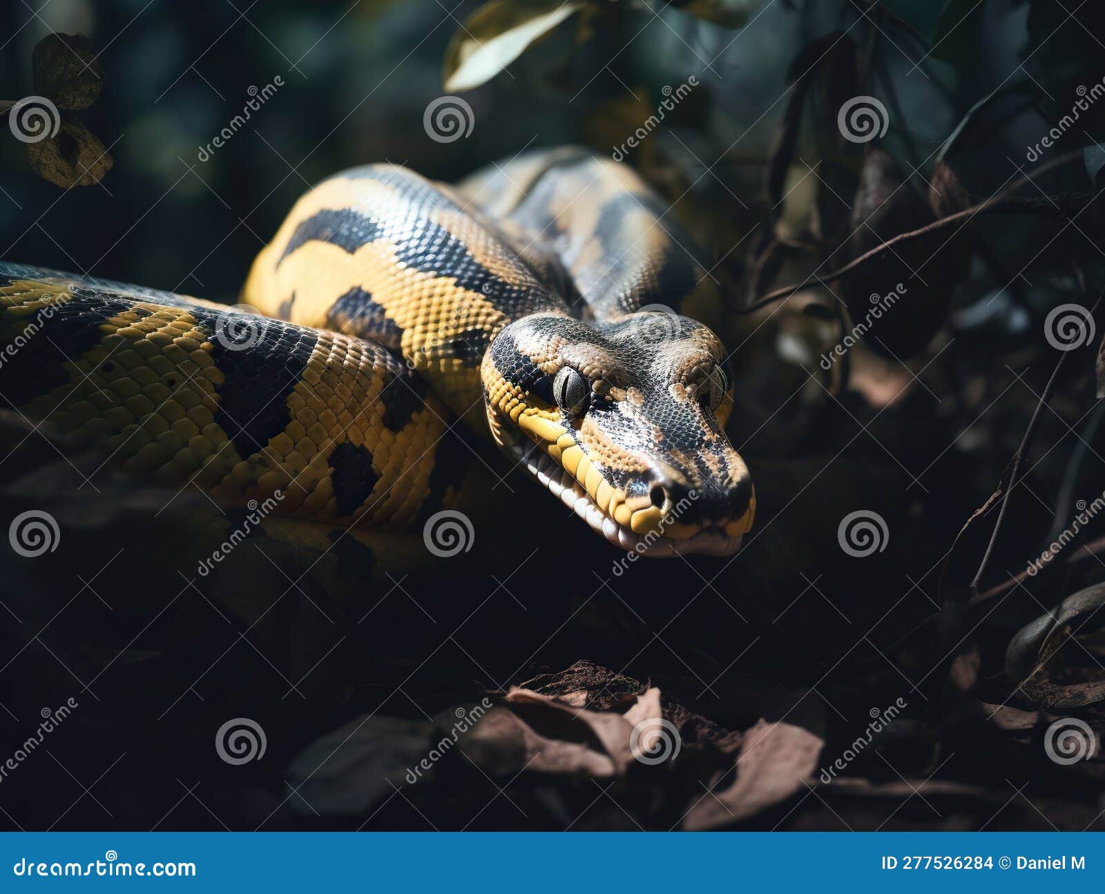 Portrait of a Python (Reticulated Python) in the Forest Stock ...
