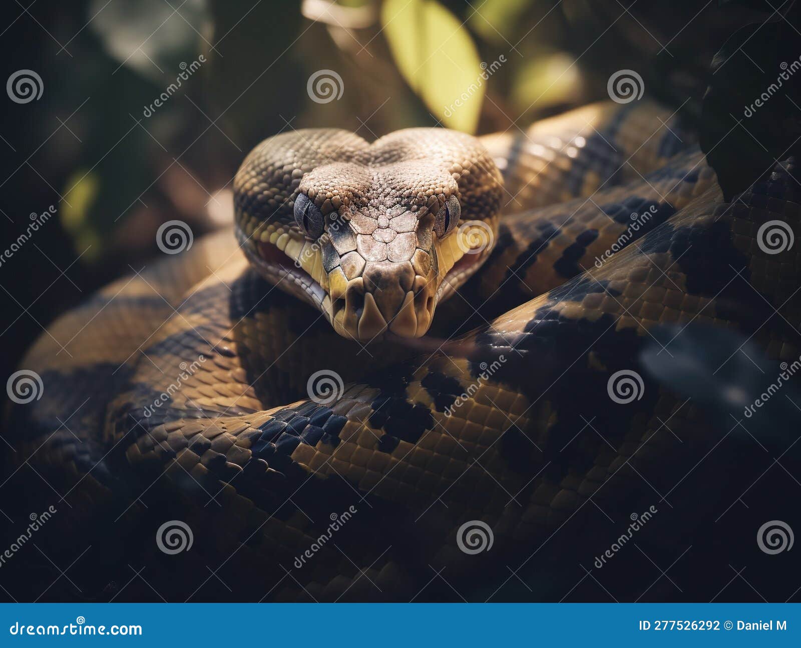 Portrait of a Python (Reticulated Python) in the Forest Stock ...