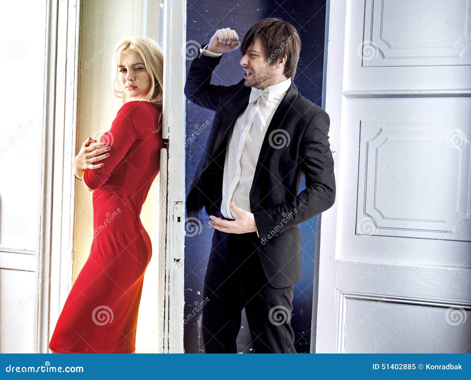 Portrait of the Quarrelsome Couple Stock Image - Image of beauty ...