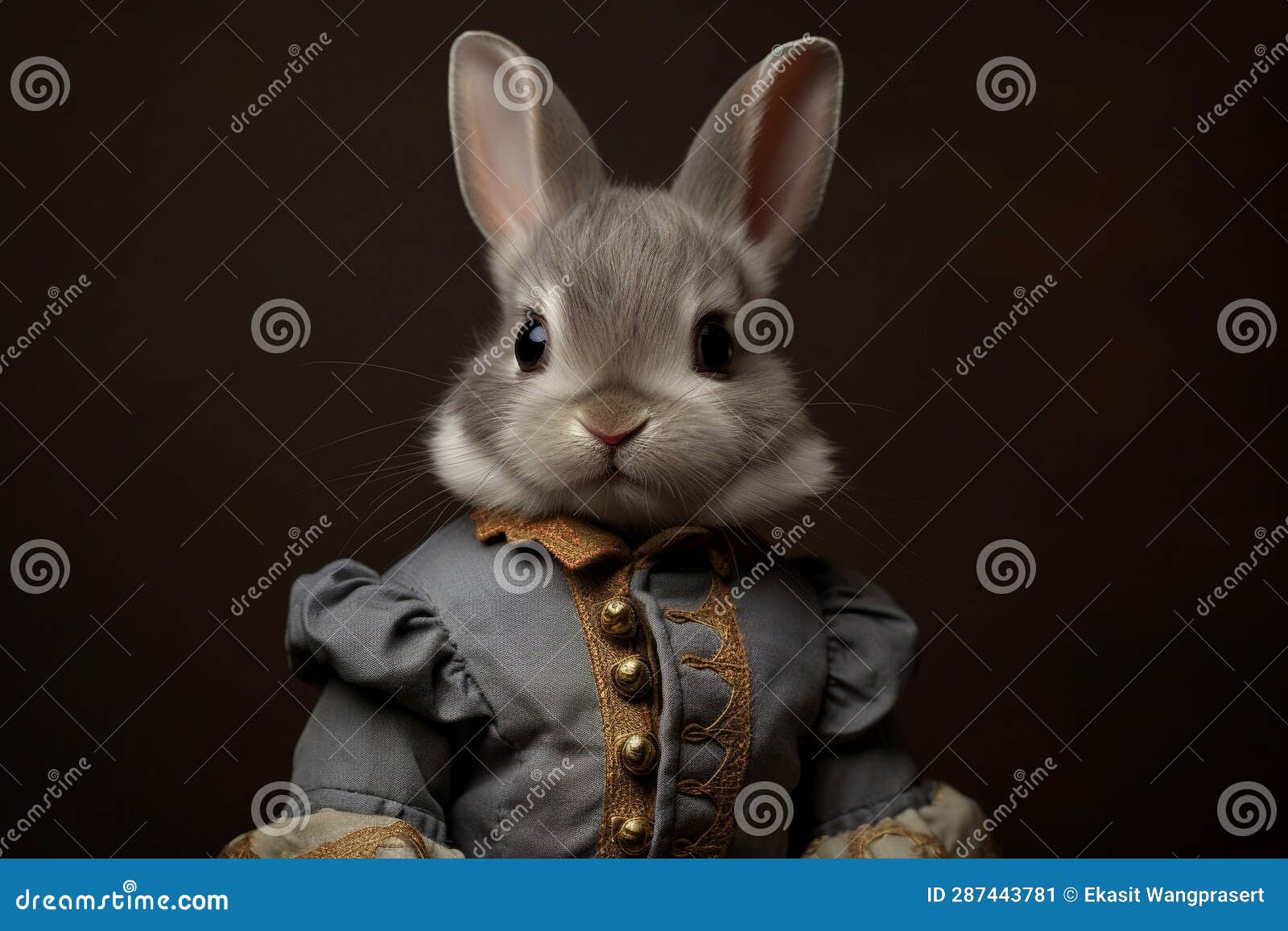 Portrait of a Rabbit Dressed in a Suit 16th-century Boy School. AI ...