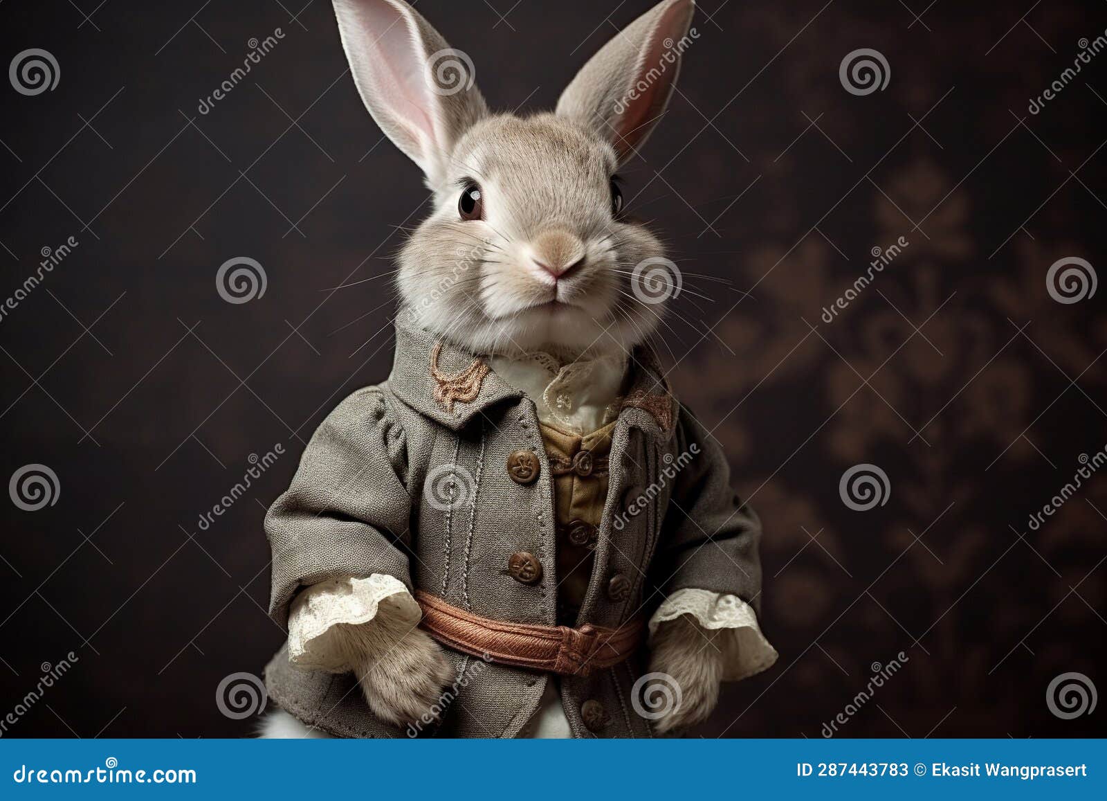 Portrait of a Rabbit Dressed in a Suit 16th-century Boy School. AI ...