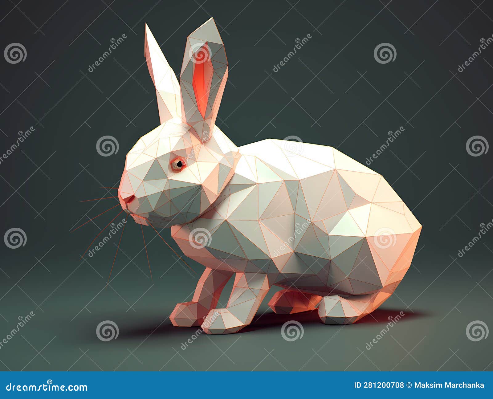 Portrait of a Rabbit in Low Poly Style, AI Generated Stock Photo ...