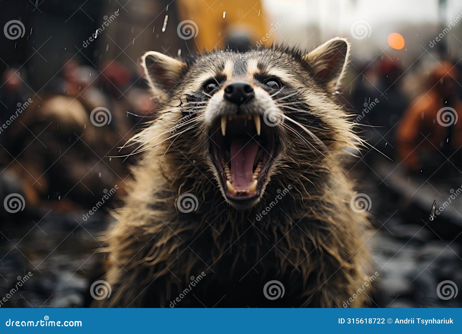 Portrait of a Rabid Raccoon. Stock Photo - Image of wildlife, ocean ...