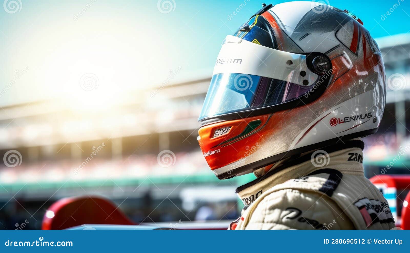 Portrait of a Racing Driver in a Helmet. Generative AI Stock ...