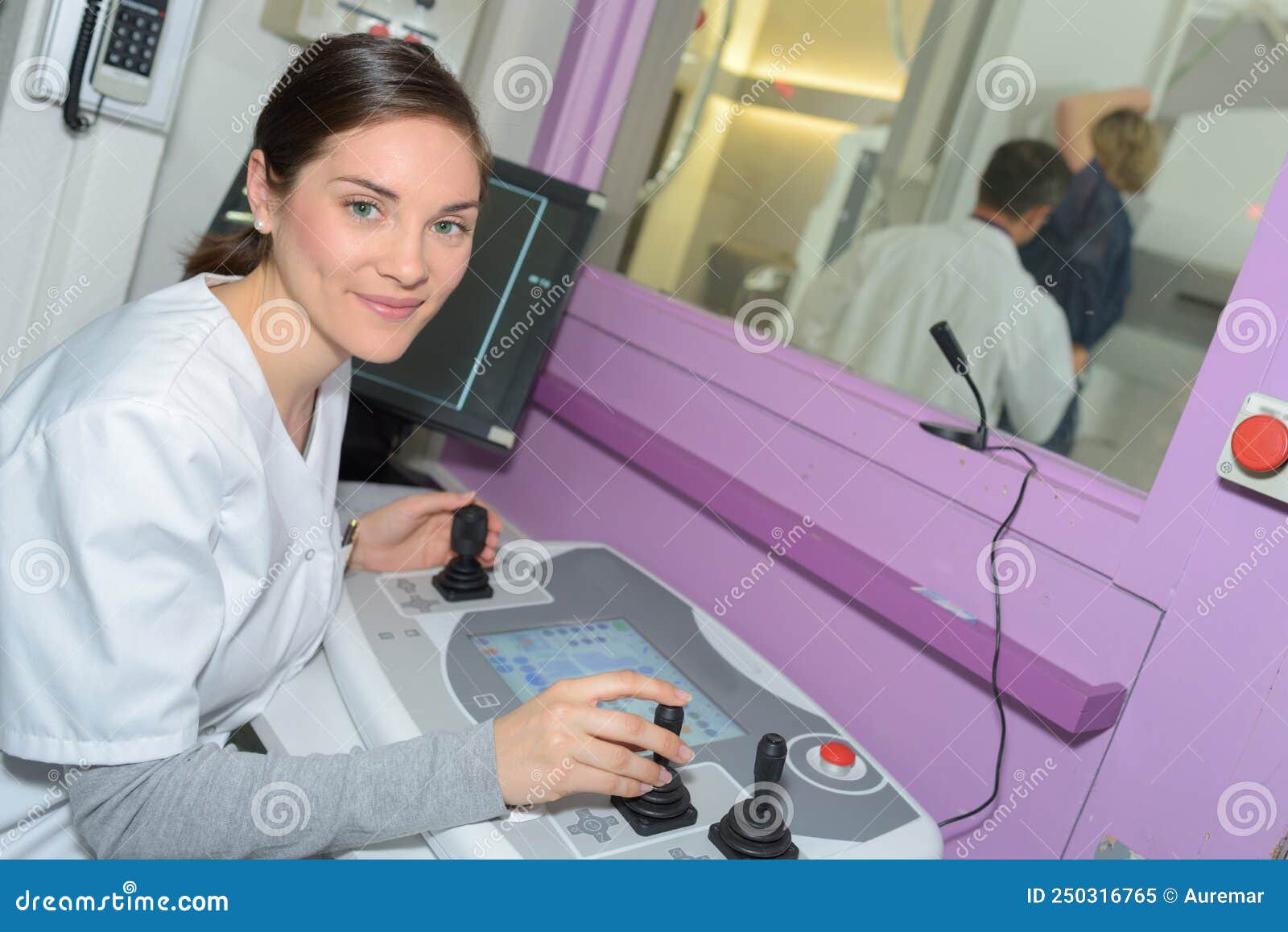 Portrait Radiology Department Technician Stock Image - Image of operate ...