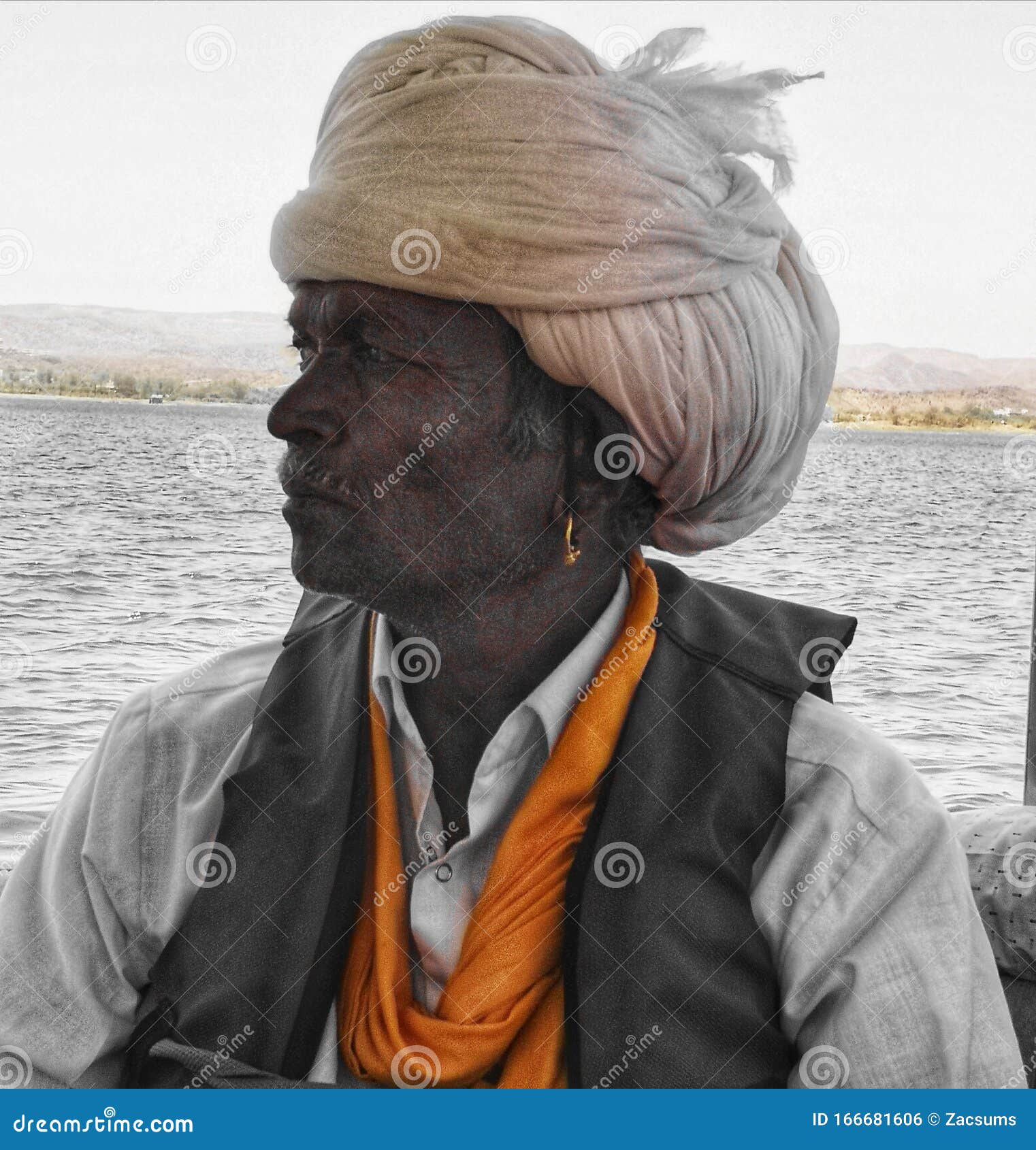 Portrait of a Rajput Man on a Boat in Udaipur India Editorial Photo ...