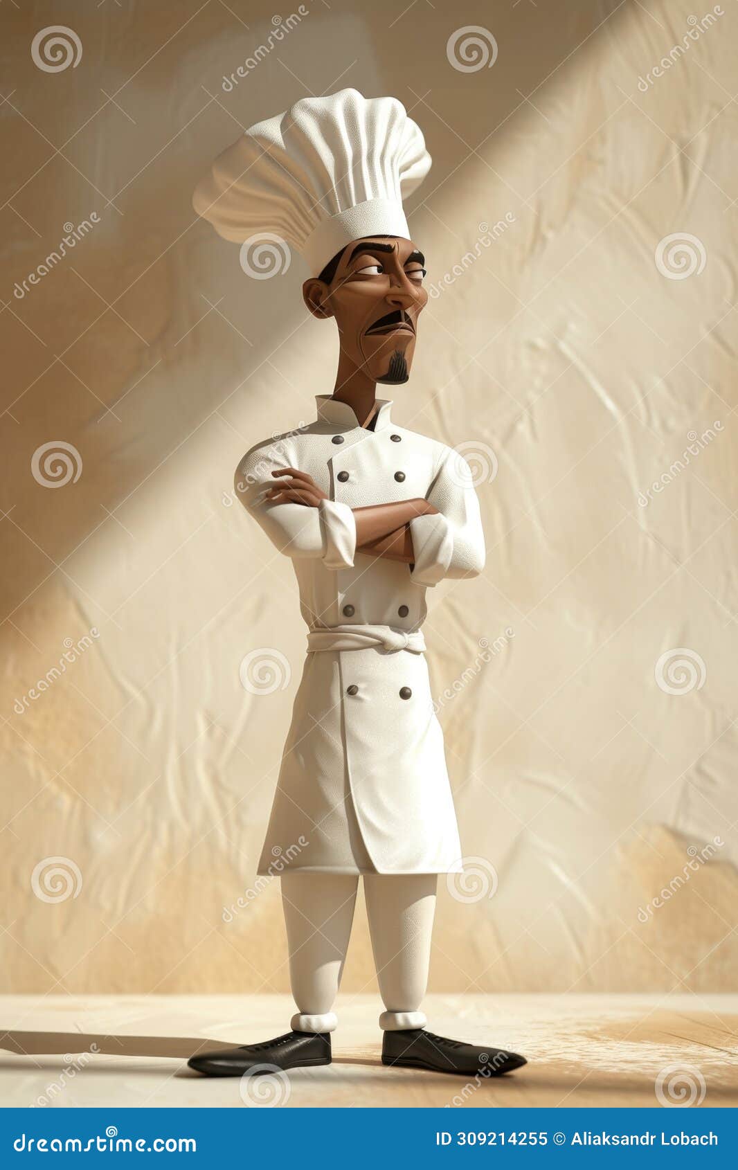 Portrait of a Rather Evil-looking Chef. 3d Illustration Stock ...