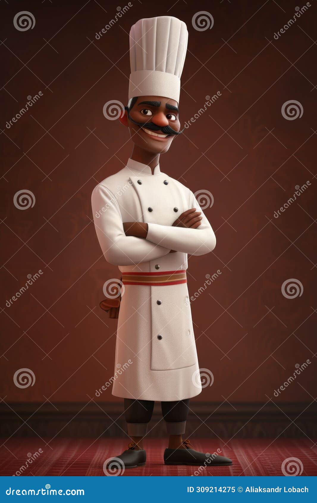 Portrait of a Rather Evil-looking Chef. 3d Illustration Stock ...