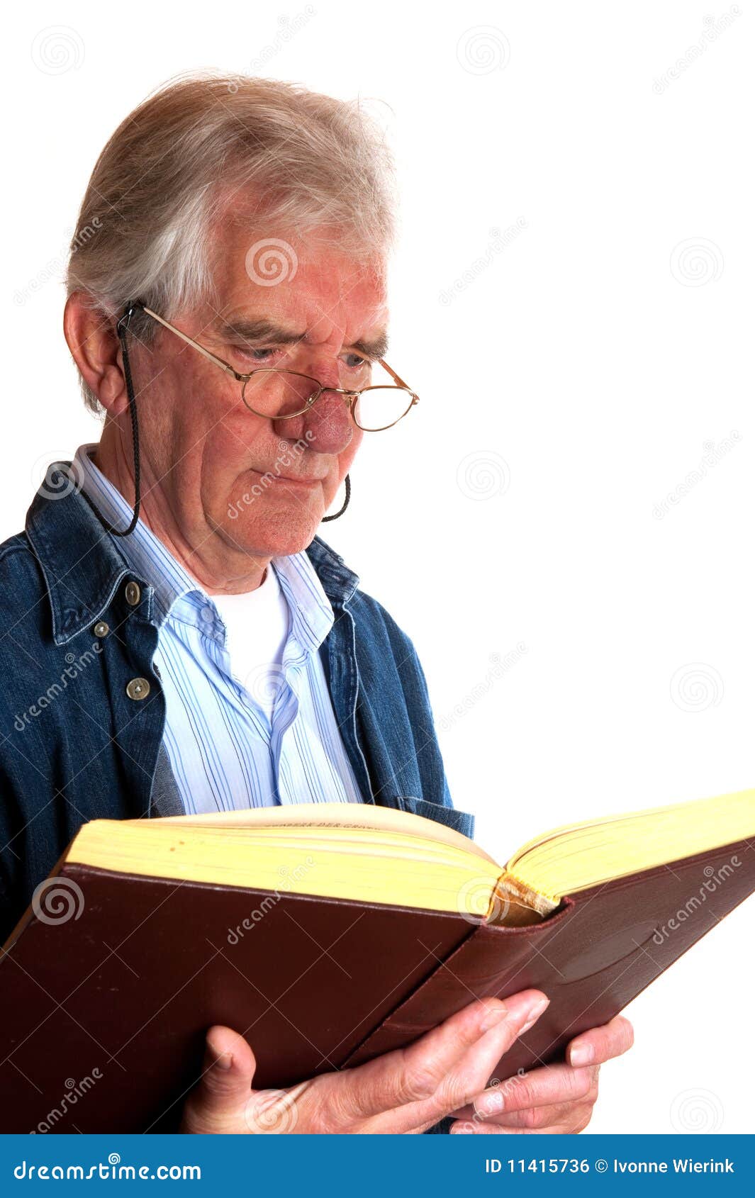 Portrait of a Reading Elderly Man Stock Photo - Image of bible ...