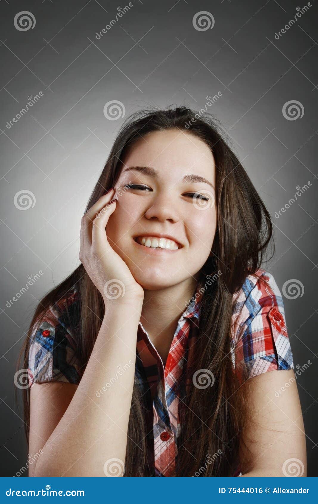 Real Girl Looks Like A Doll In Shop Is On Sale. Girl Stands At Showcase ...