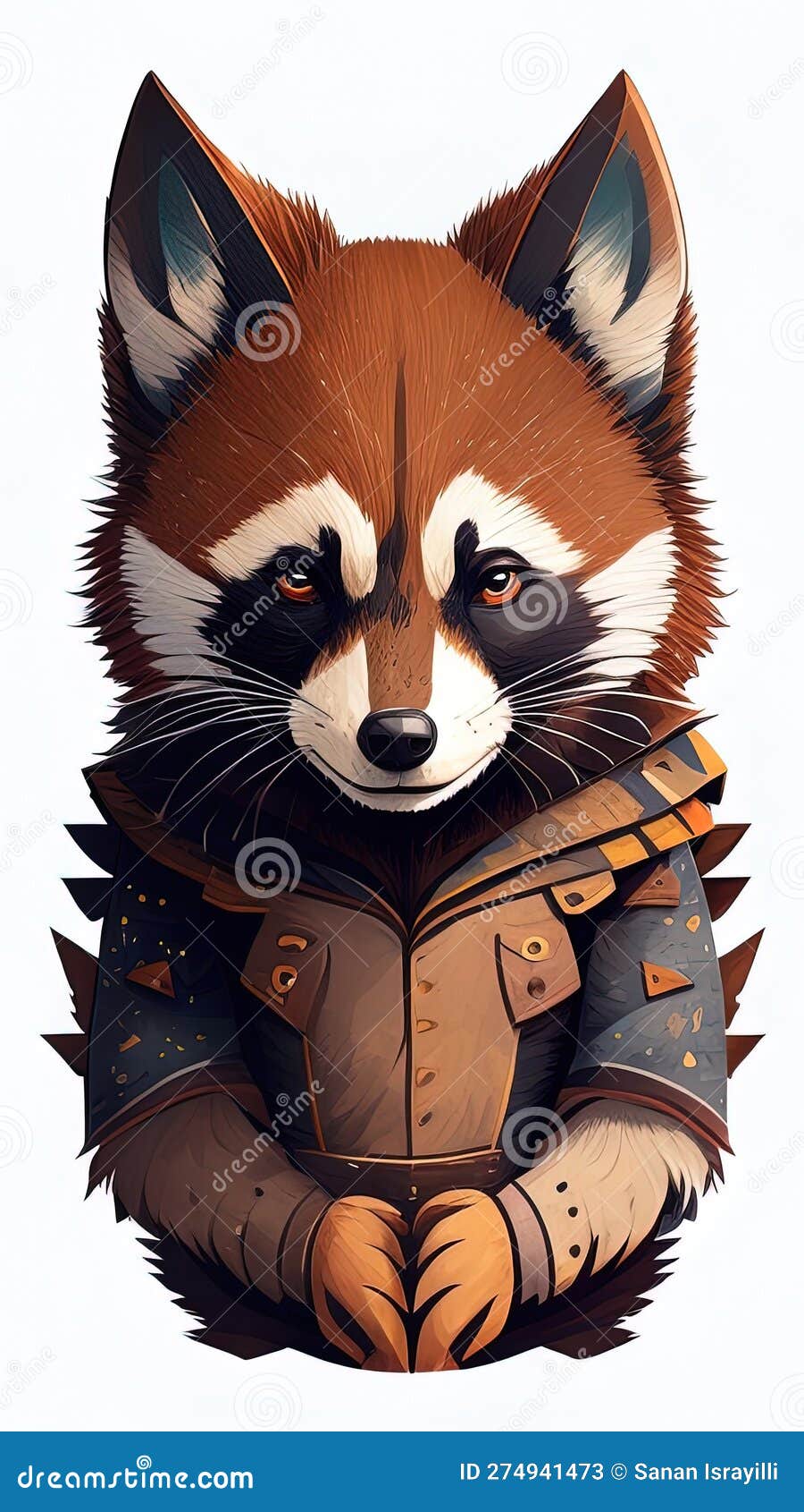 Portrait of a Red Fox in a Medieval Armor. Vector Illustration Stock ...