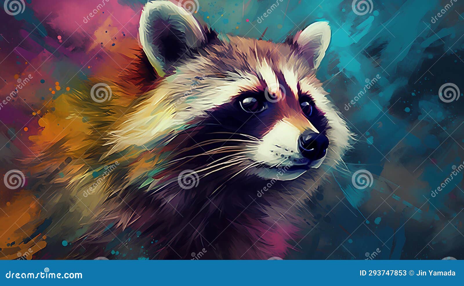 Portrait of a Red Panda on a Colorful Background. Vector Illustration ...