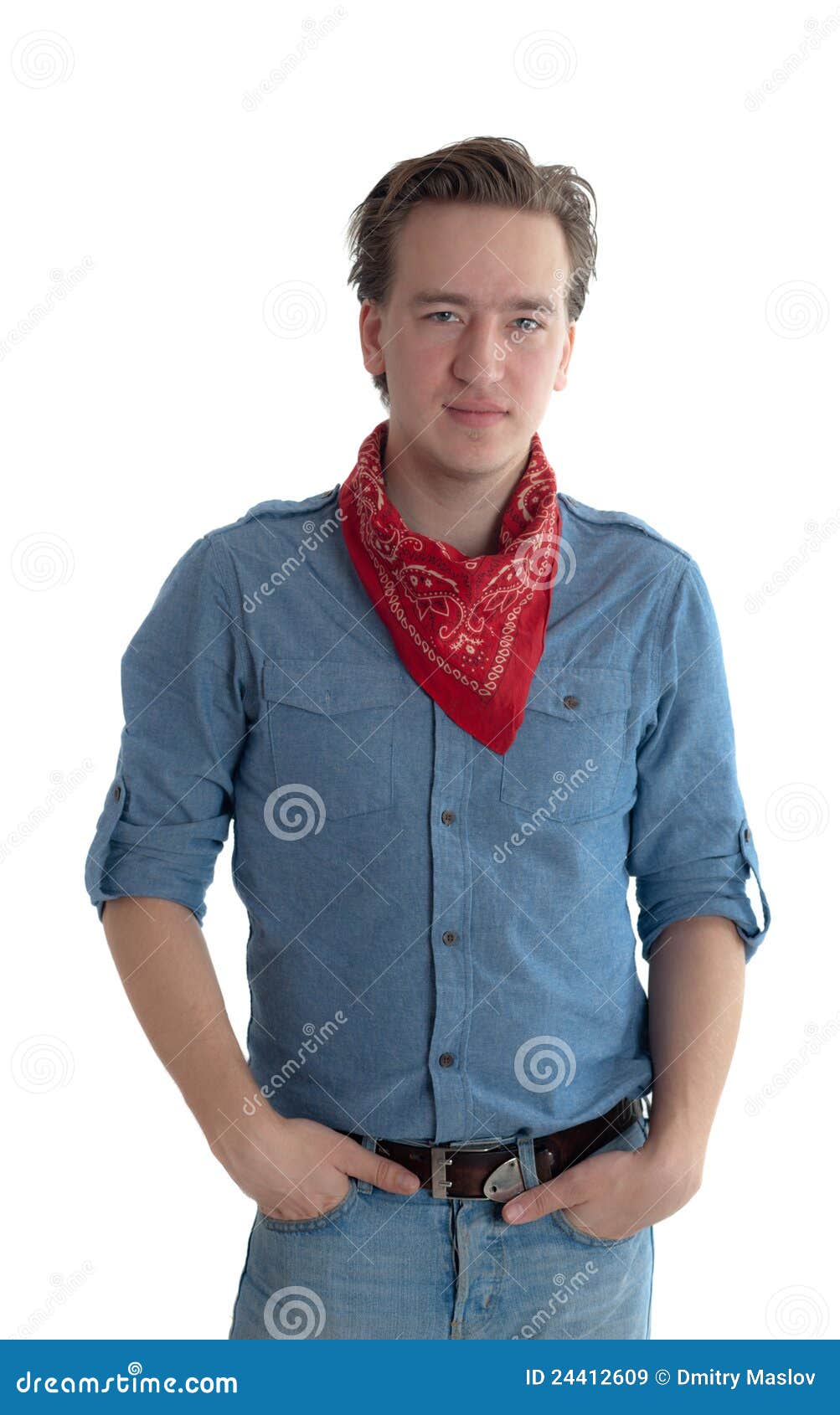 Portrait with a red scarf stock image. Image of face - 24412609