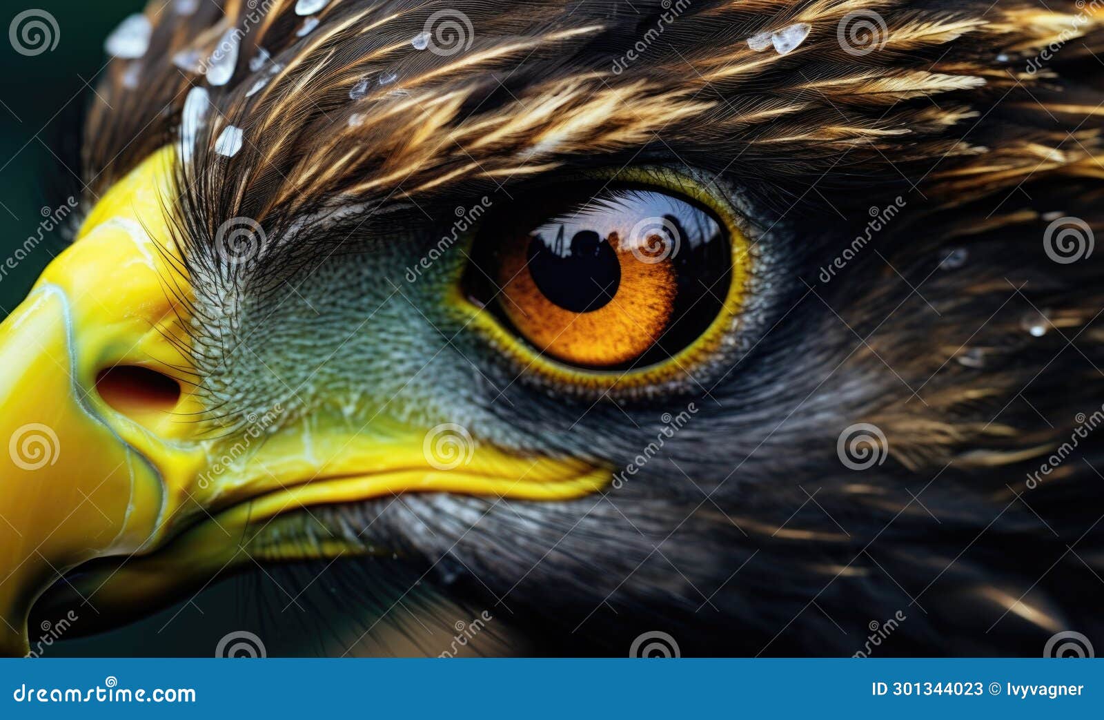 Portrait of a Red-tailed Hawk, Close-up. Close-up Portrait of a Golden ...