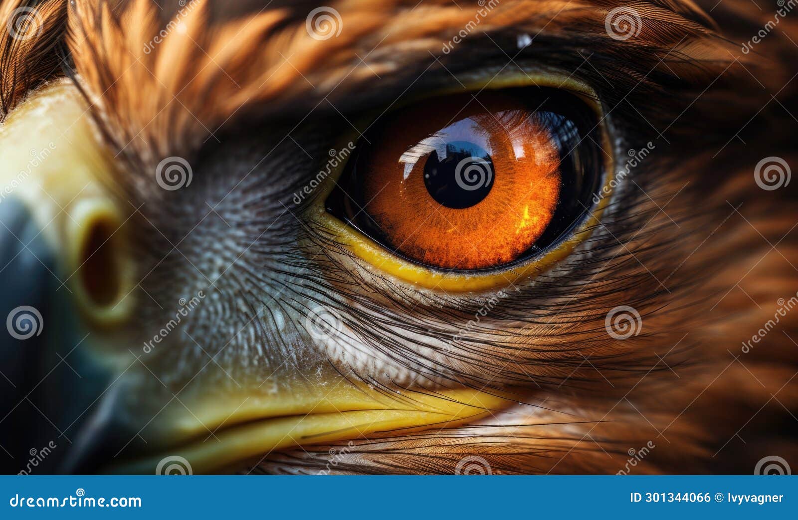 Portrait of a Red-tailed Hawk, Close-up. Close-up Portrait of a Golden ...